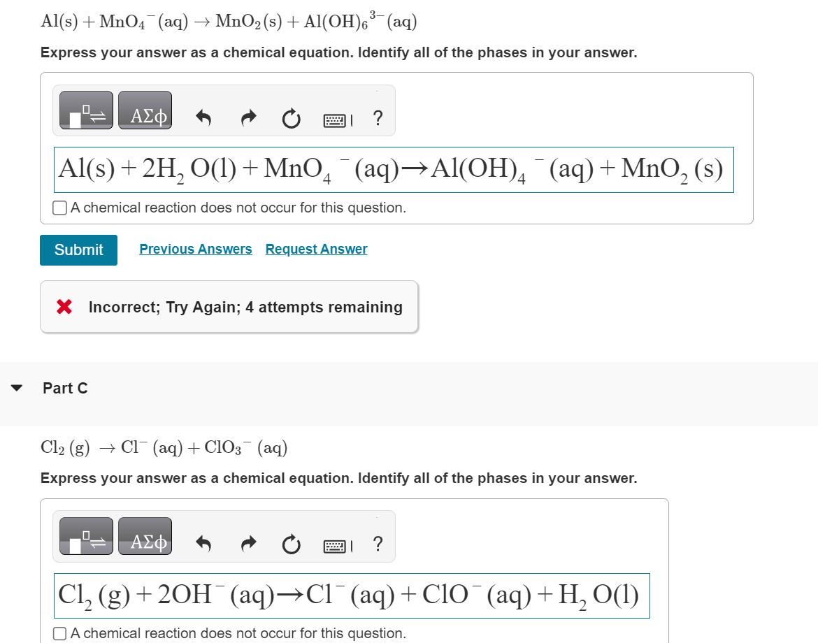 Solved Balance each redox reactions occurring in basic | Chegg.com