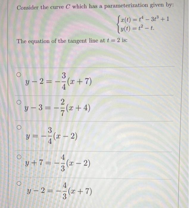 Solved Consider the curve C which has a parameterization | Chegg.com Solved Consider the curve C which has a parameterization | Chegg.com