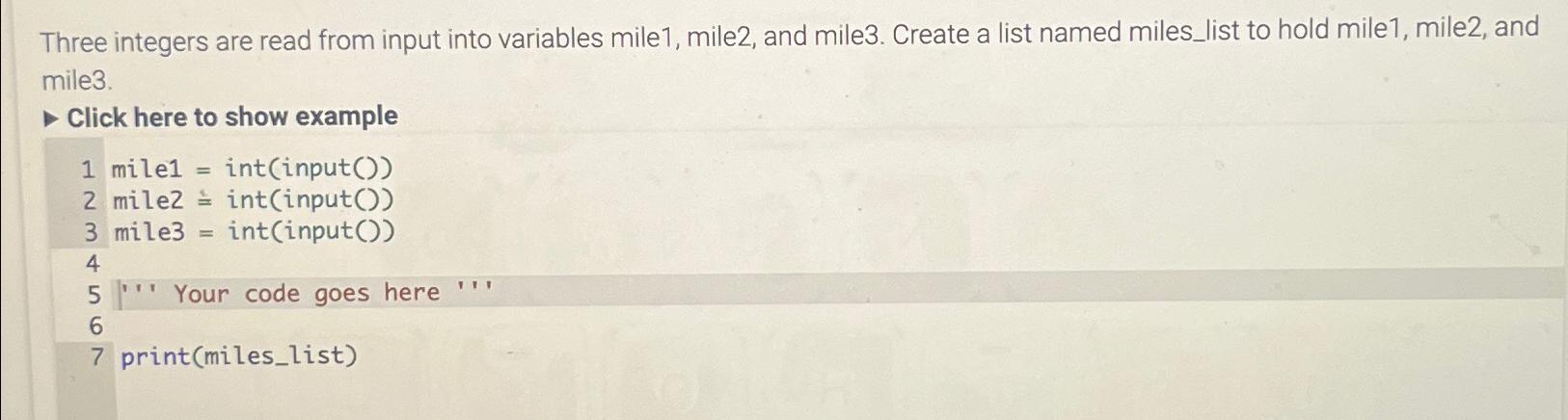 Solved Three integers are read from input into variables | Chegg.com