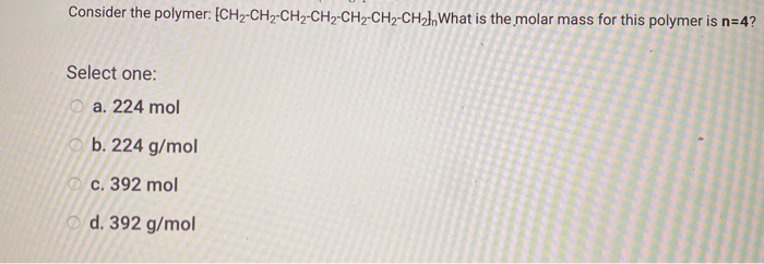 Solved Consider the polymer: [CH2-CH2-CH2-CH2-CH2-CH2-CH2), | Chegg.com