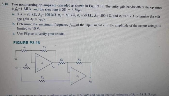 [Solved]: 8 Two noninverting op-amps are cascaded as shown