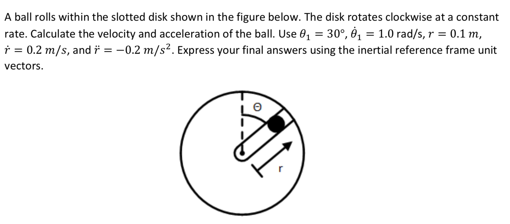 Solved A ball rolls within the slotted disk shown in ﻿the | Chegg.com