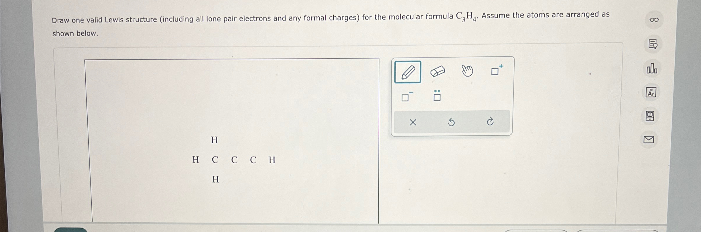 Solved Draw one valid Lewis structure (including all lone | Chegg.com