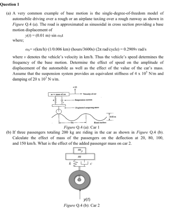 Solved Question 1 (a) A very common example of base motion | Chegg.com