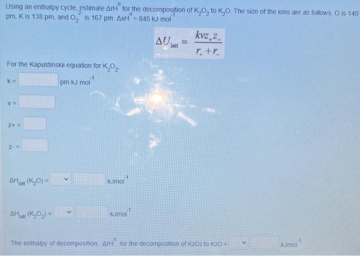 Solved Using an enthalpy cycle, estimate ΔrH∘ for the | Chegg.com