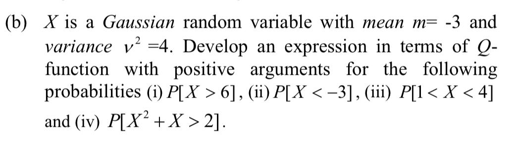 B X ﻿is A Gaussian Random Variable With Mean M 3 