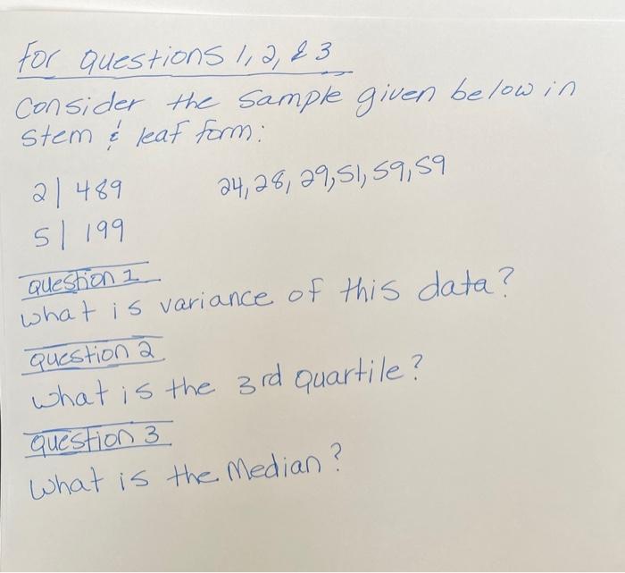 Solved For questions 1,2,23 consider the sample given below | Chegg.com
