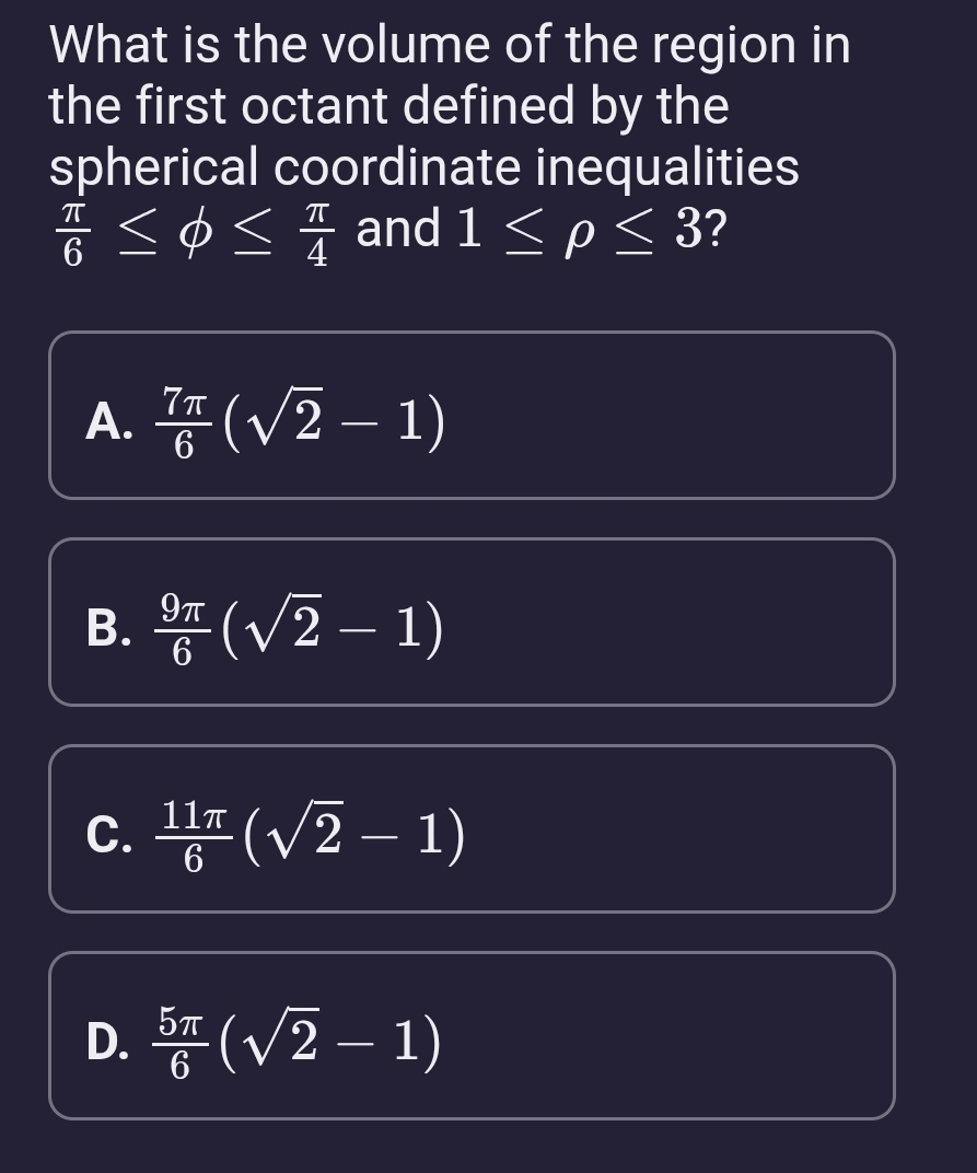 Solved What is the volume of the region in the first octant | Chegg.com