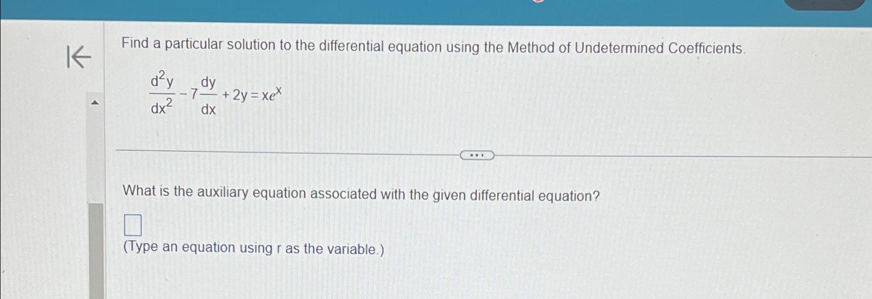 Solved Find a particular solution to the differential | Chegg.com