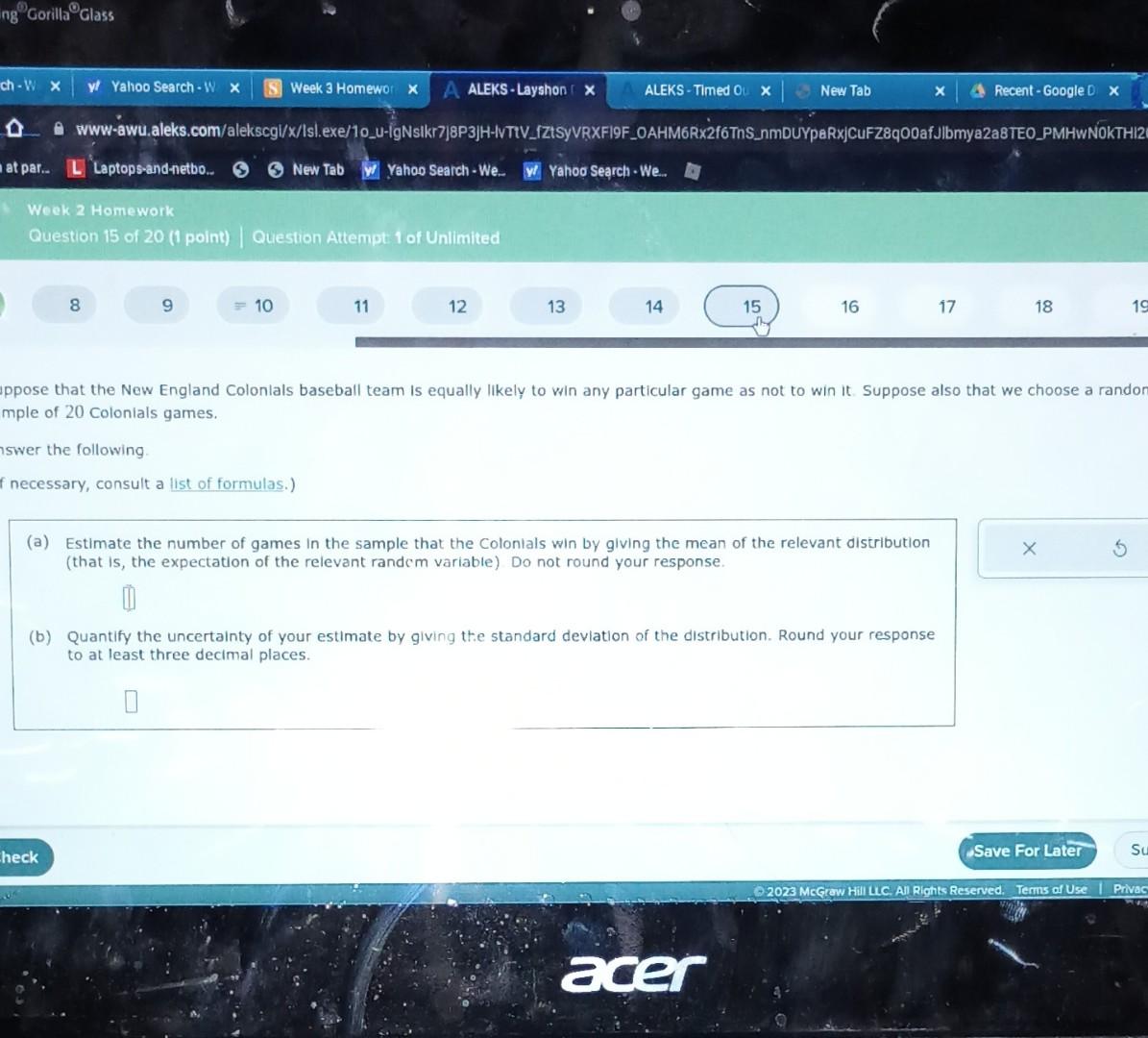 Solved ppose that the New England Colonlals baseball team is | Chegg.com