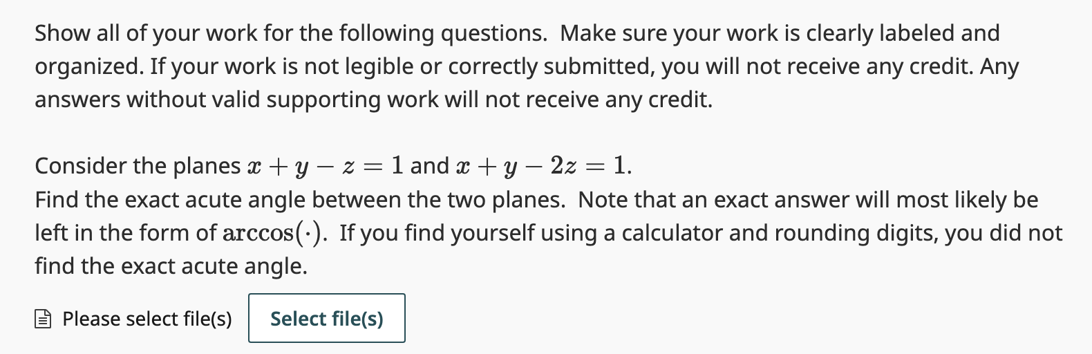 Solved Show all of your work for the following questions. | Chegg.com