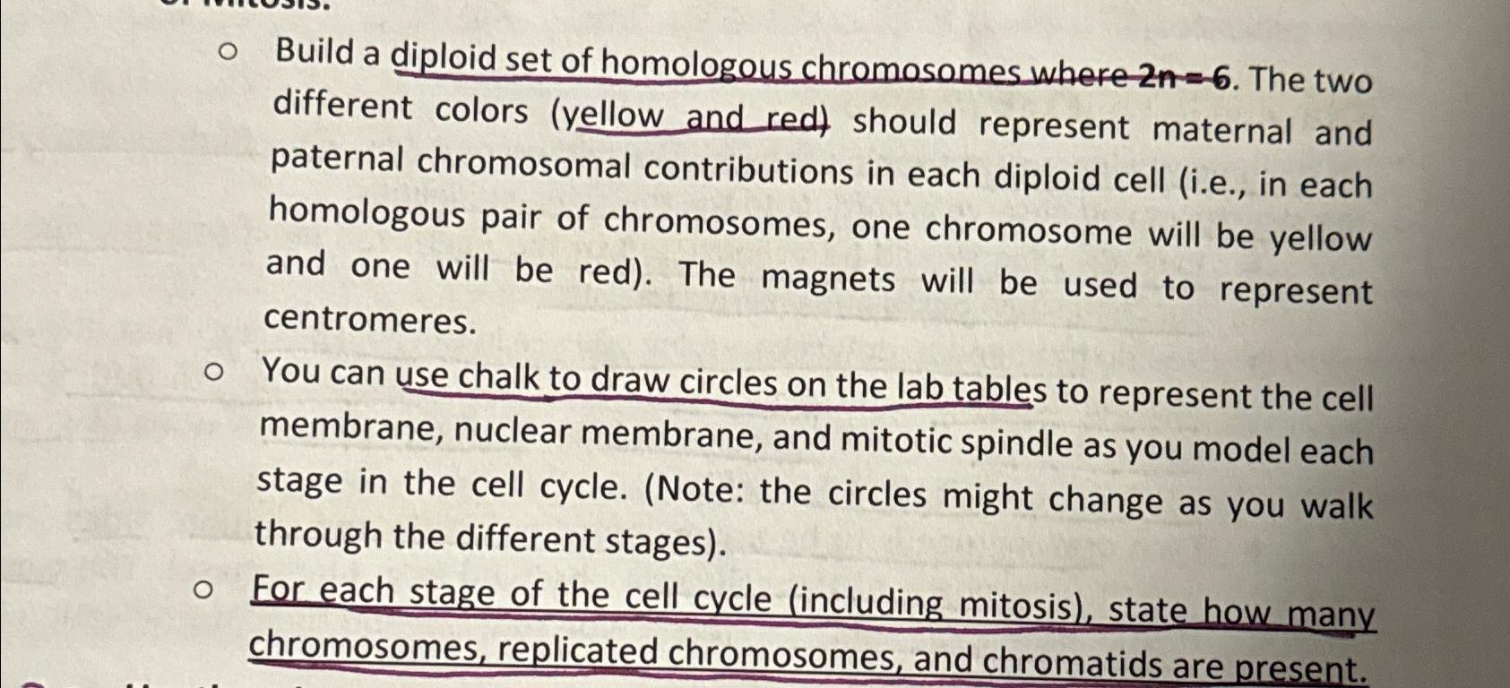 Solved Build a diploid set of homologous chromosomes where | Chegg.com