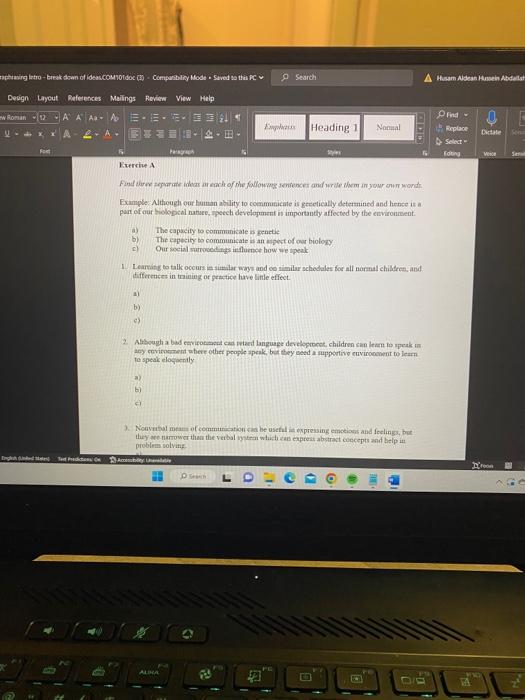 Fixampes Nthough our human ability to communicate is | Chegg.com