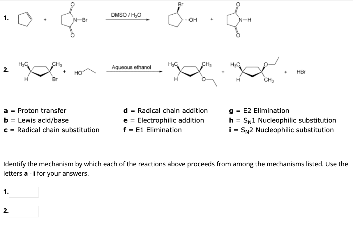 a= ﻿Proton transferd= ﻿Radical chain additiong=E2 | Chegg.com