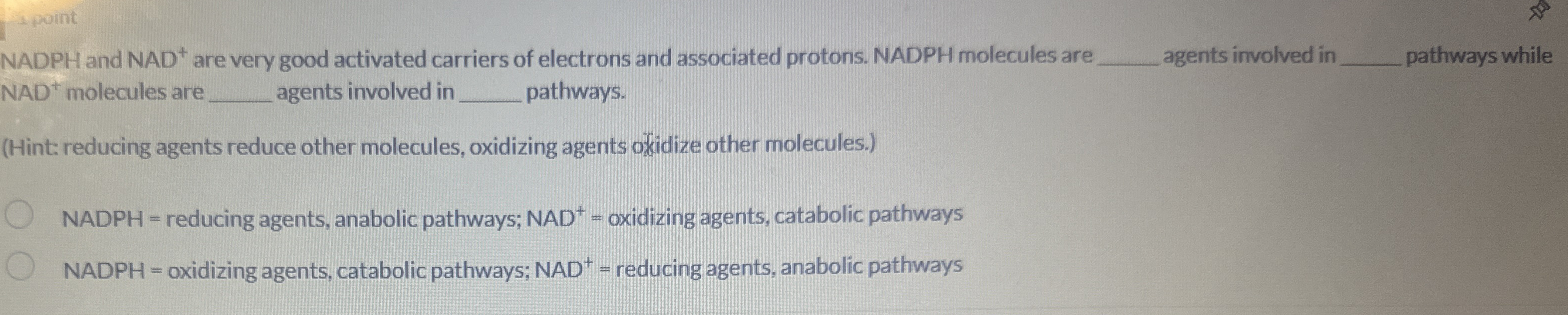 Solved NADPH and NAD ?+are very good activated carriers of | Chegg.com