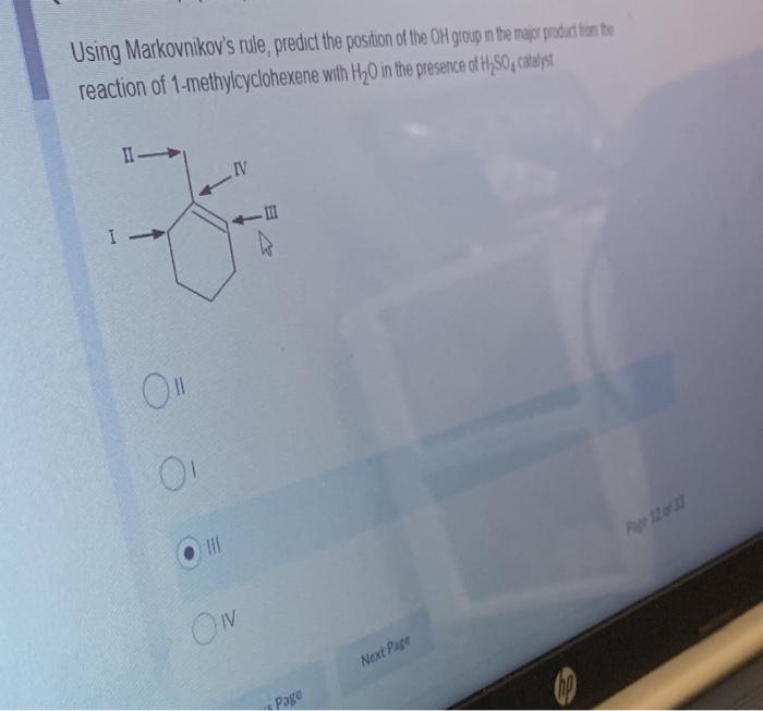 Solved Using Markovnikov's rule, predict the position of the | Chegg.com