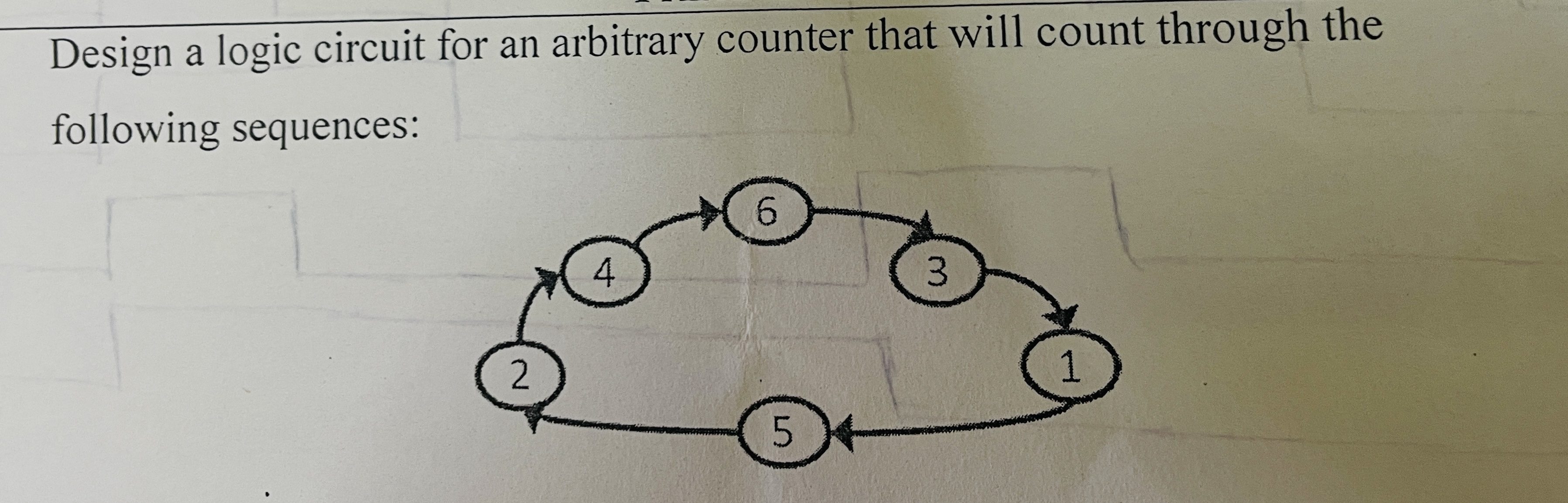 [Solved]: Design a logic circuit for an arbitrary counter t