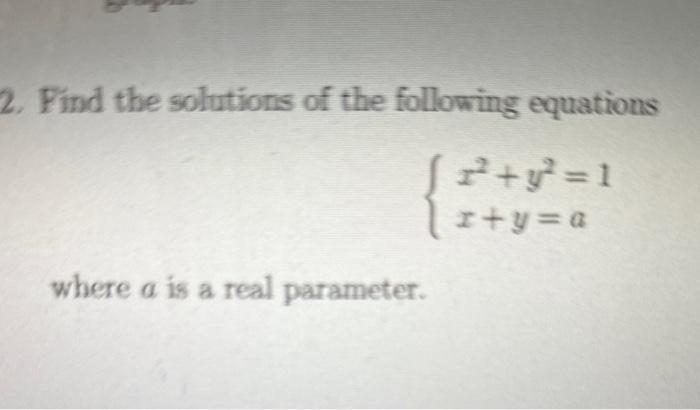 Solved Find the solutions of the following equations | Chegg.com