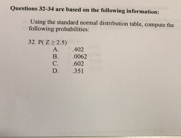 Solved Questions 32-34 are based on the following | Chegg.com