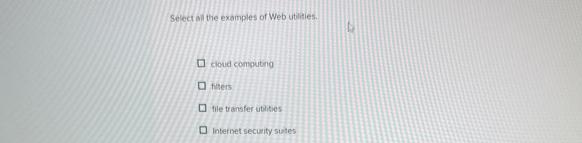 Solved Select all the examples of Web utilities.cloud | Chegg.com