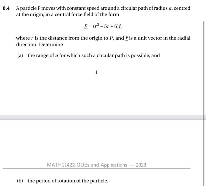 Solved 4 A particle P moves with constant speed around a | Chegg.com