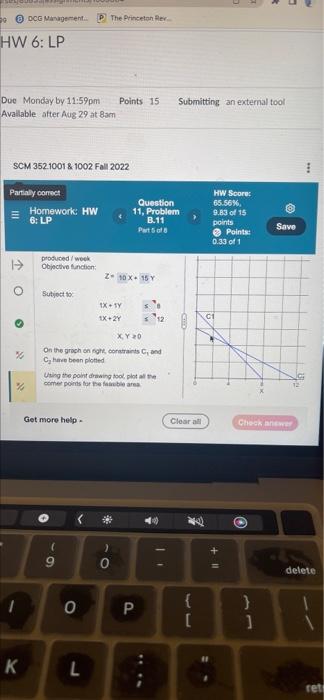 Solved Z=20x+12y7x+11y≥2316x+4y≥10xy≥0SCM 352 1001 k 1002 | Chegg.com