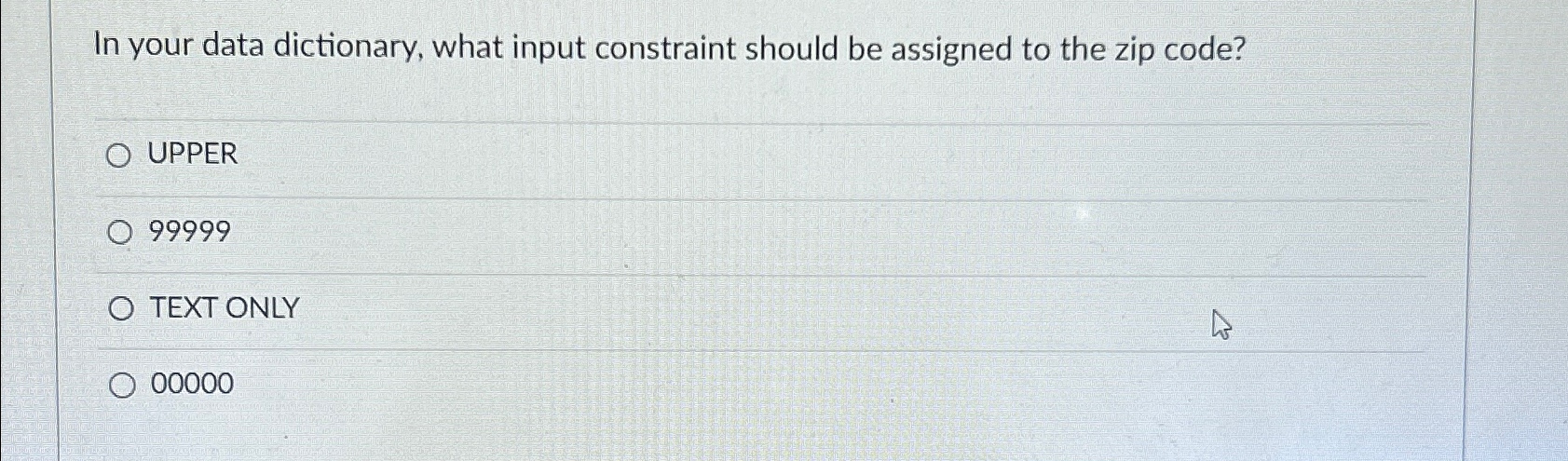 Solved In Your Data Dictionary What Input Constraint Should