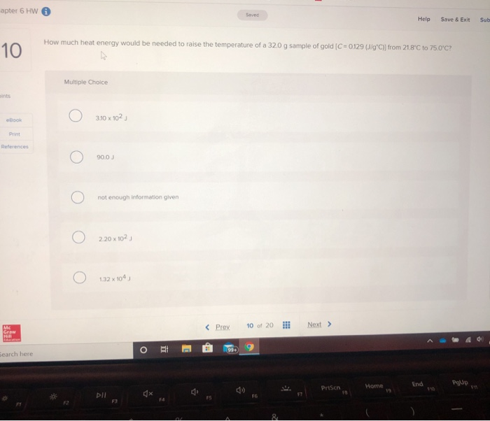 Solved apter 6 HW Saved Help Save & Exit Sub How much heat | Chegg.com