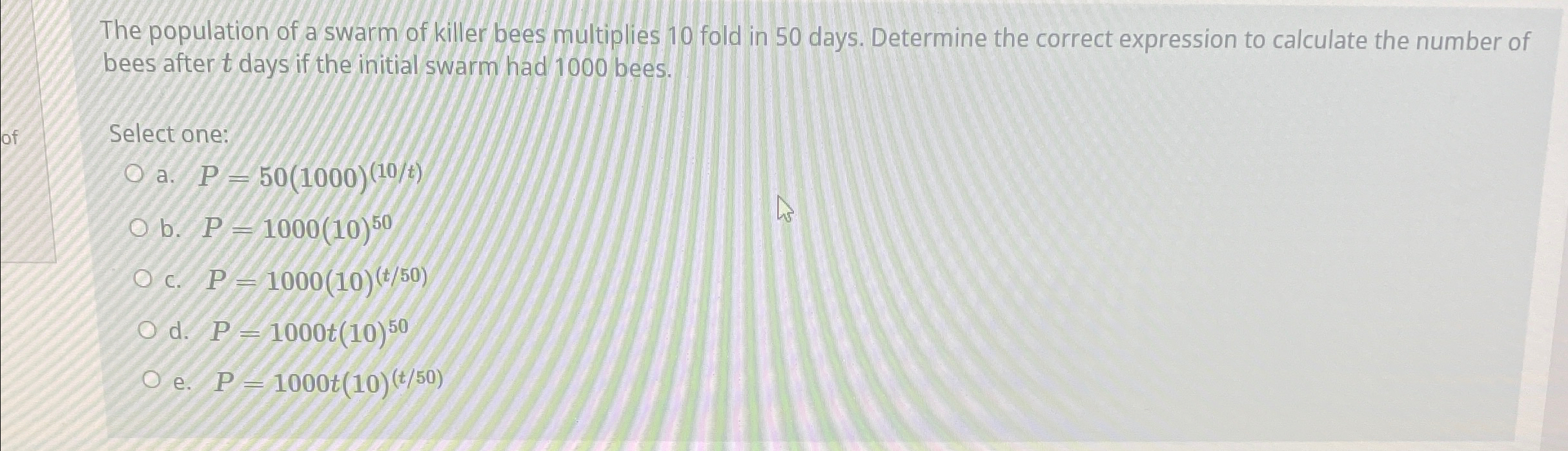 Solved The population of a swarm of killer bees multiplies | Chegg.com