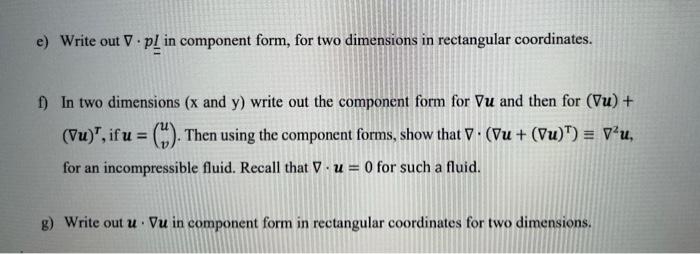 Solved e) Write out .p! in component form, for two | Chegg.com
