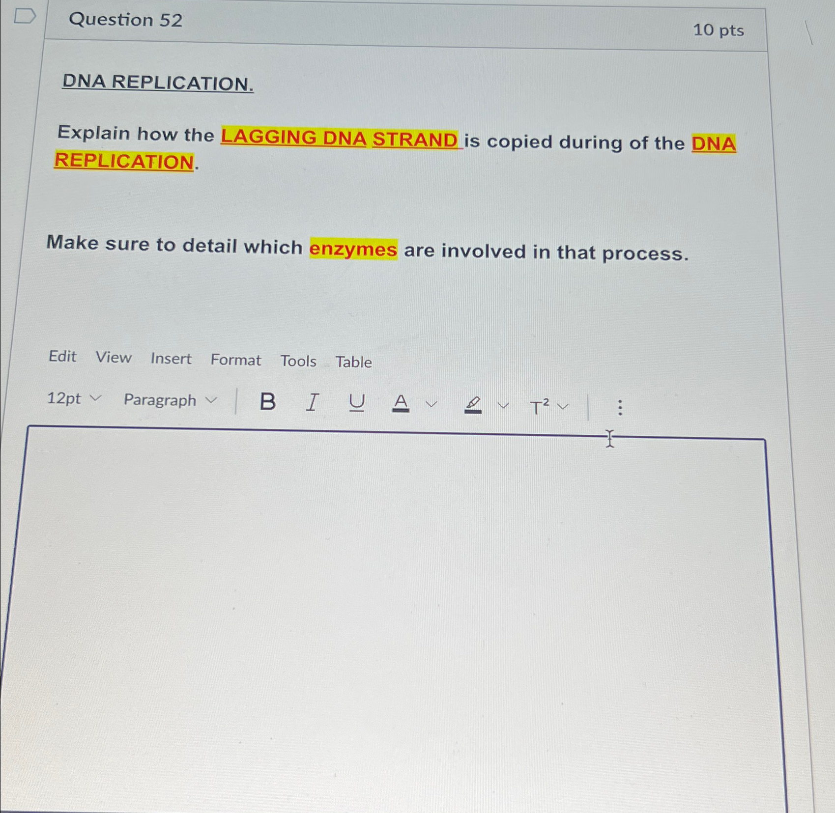 Solved Question 5210 ﻿ptsDNA REPLICATION.Explain how the | Chegg.com
