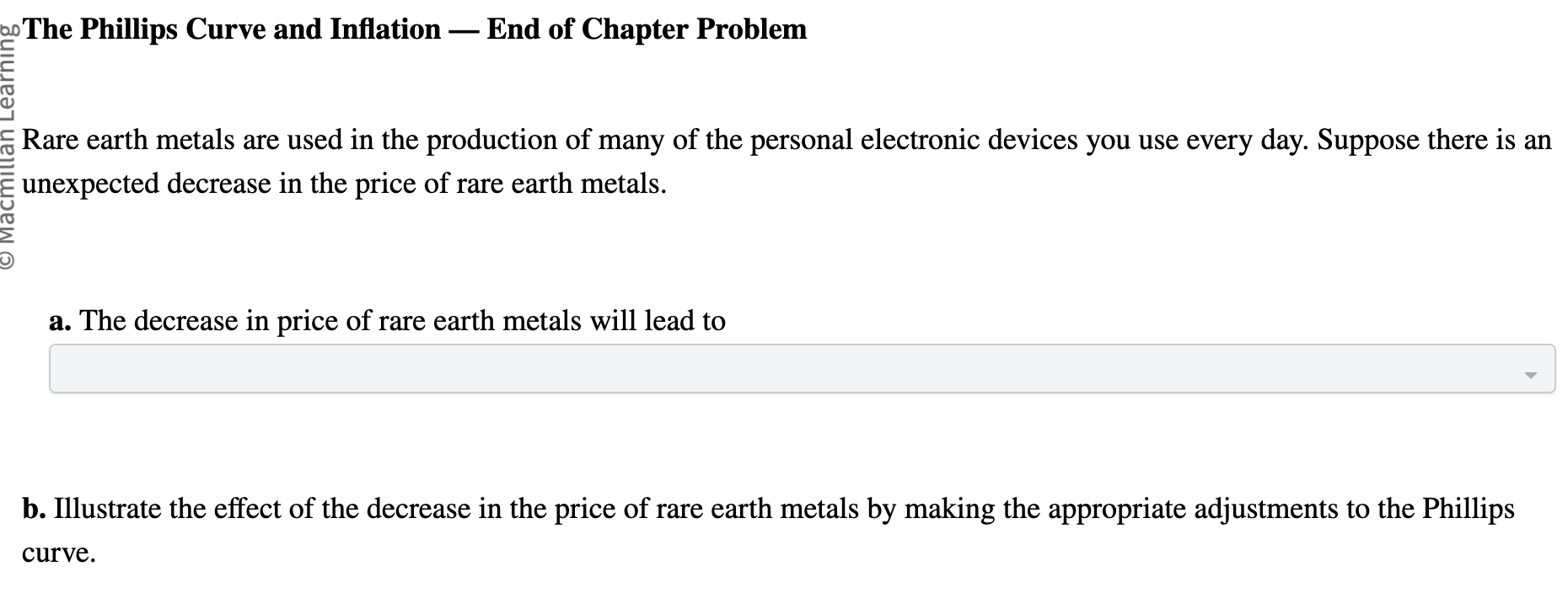 Solved The Phillips Curve and Inflation - ﻿End of Chapter | Chegg.com