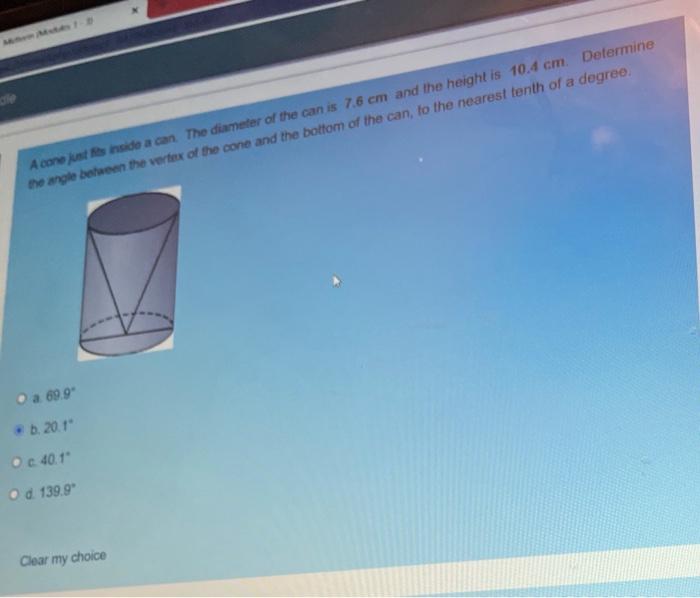 Solved A conjunt inside a can The diameter of the canis 7.6 | Chegg.com