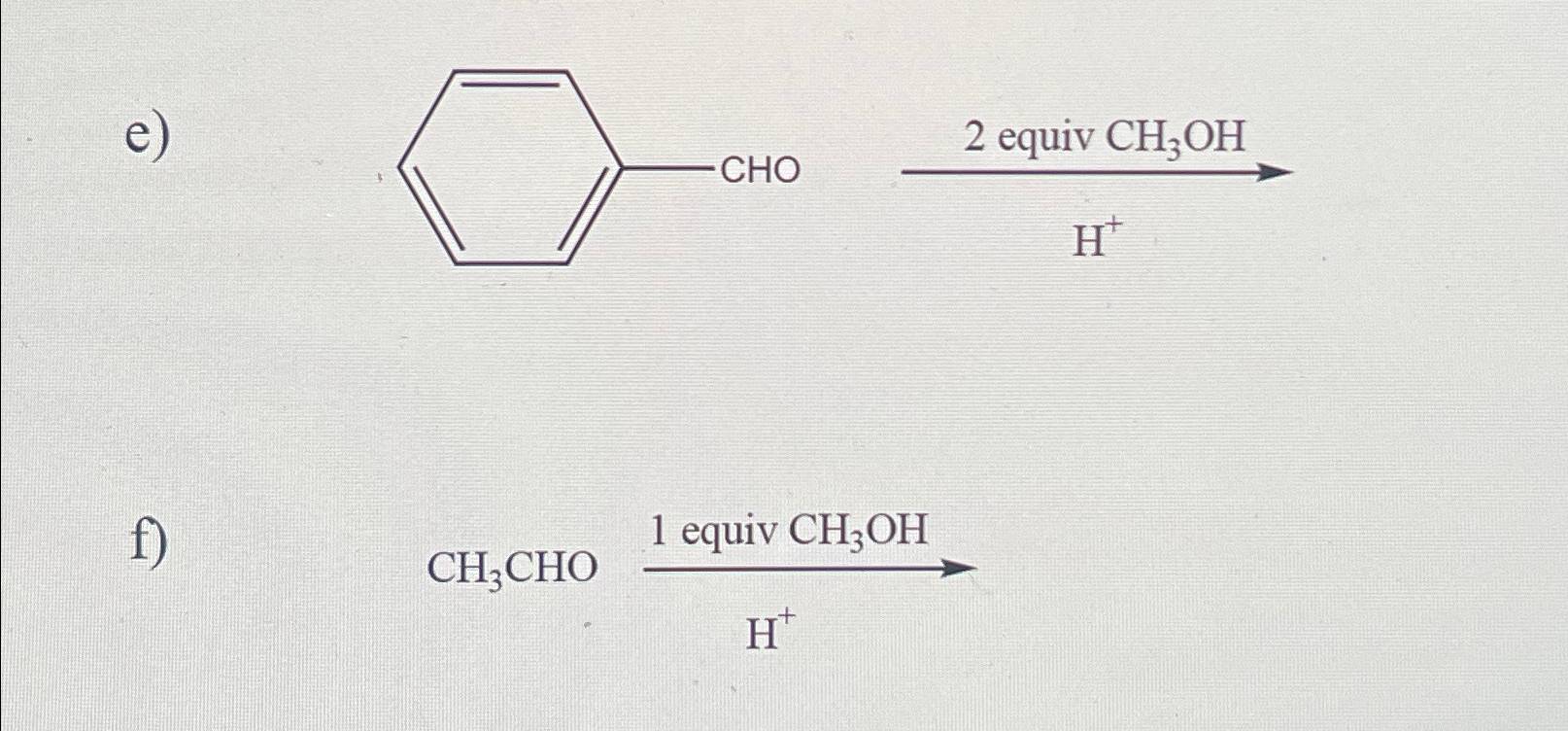 Solved Give the products to the following reactions. No | Chegg.com