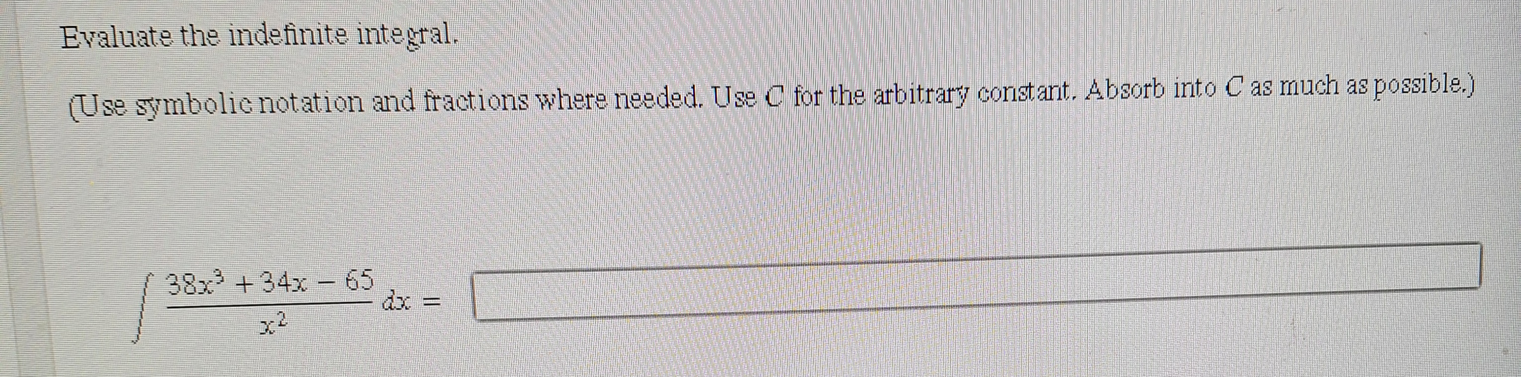 Solved Evaluate the indefinite integral.(Use symbolic | Chegg.com