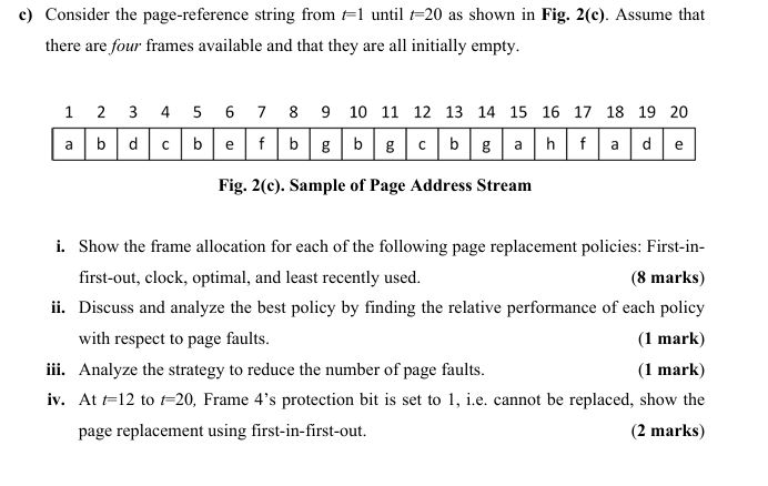 c) ﻿Consider the page-reference string from \( | Chegg.com