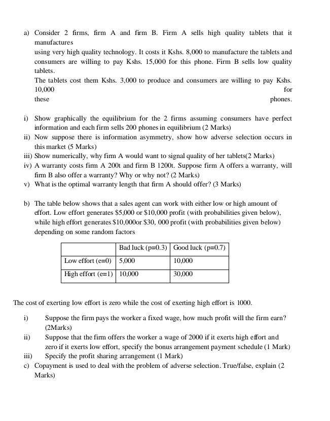 Solved a) ﻿Consider 2 ﻿firms, firm A and firm B. ﻿Firm A | Chegg.com
