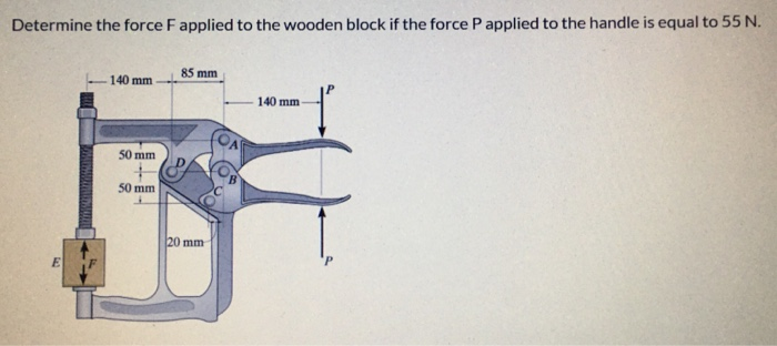 Solved Determine the force F applied to the wooden block if | Chegg.com