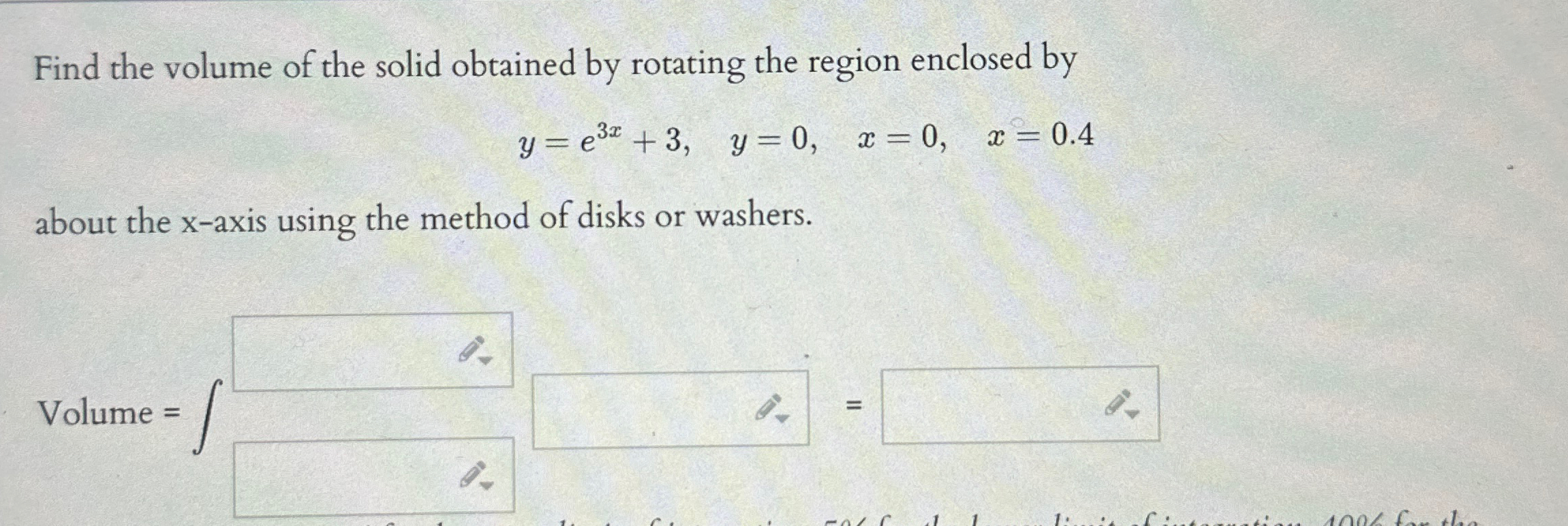 Find the volume of the solid obtained by rotating the | Chegg.com
