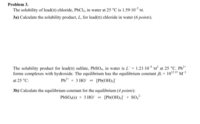 Solved The Solubility Of Lead (II) Chloride (PbCl2) Is, 42% OFF