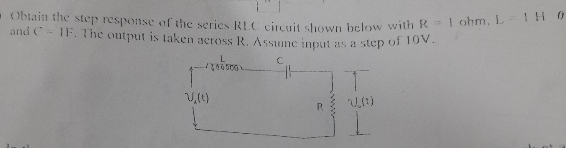 Solved Obtain the step response of the series RLC circuit | Chegg.com