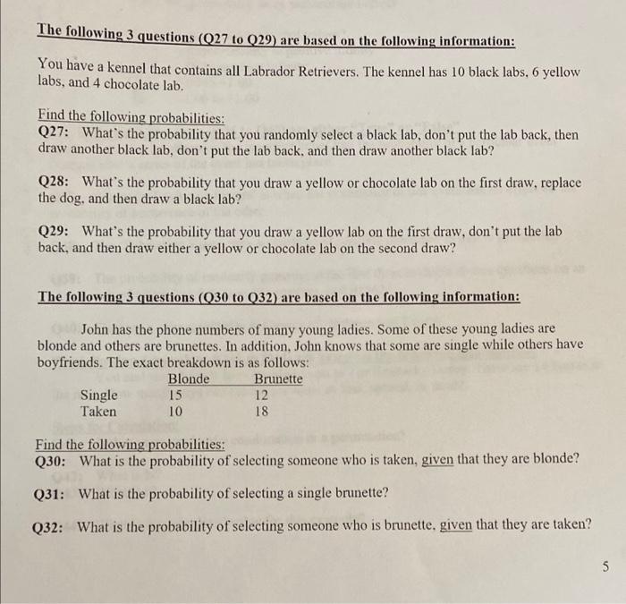 Solved The following 3 questions (Q27 to Q29 ) are based on | Chegg.com