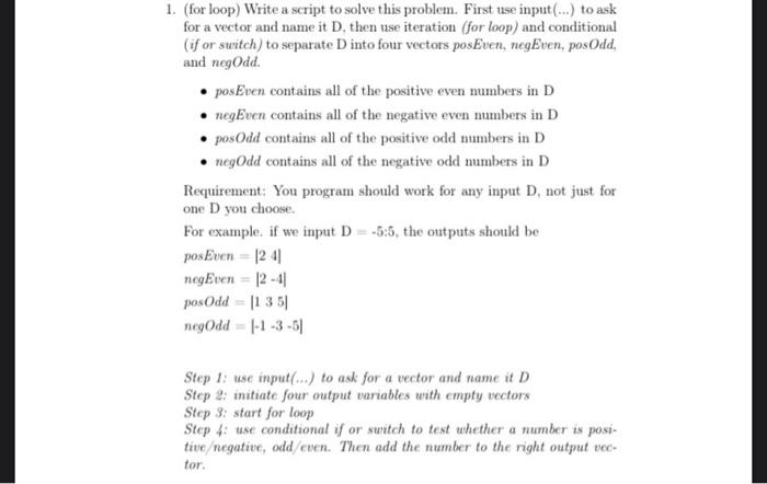 Solved 1. (for loop) Write a script to solve this problem. | Chegg.com