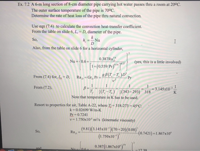 Solved Ex.7.2 A 6-m long section of 8-cm diameter pipe | Chegg.com