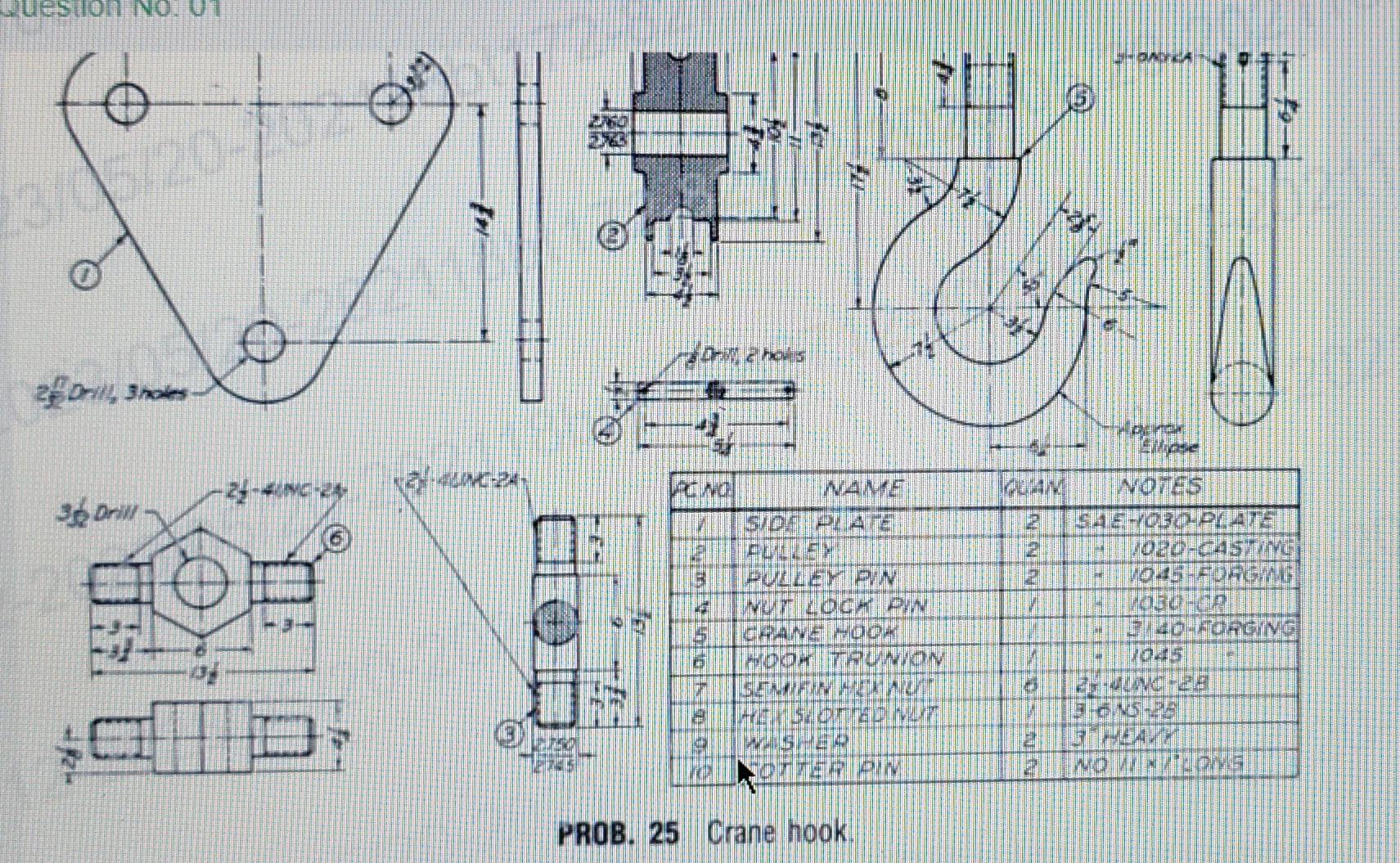Solved PROB. 25 Crane hook. This is a subjective question, | Chegg.com