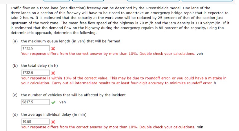 Solved Traffic flow on a three-lane (one direction) ﻿freeway | Chegg.com