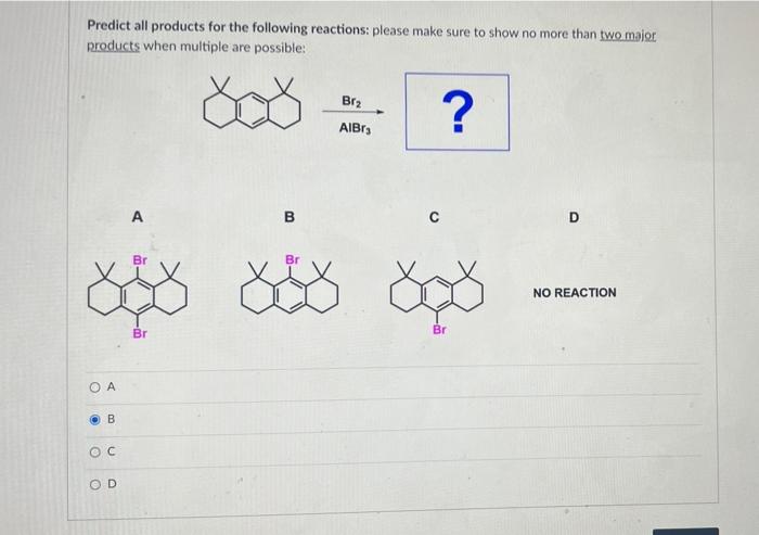Solved Predict all products for the following reactions: | Chegg.com