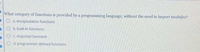 Solved What category of functions is provided by a | Chegg.com