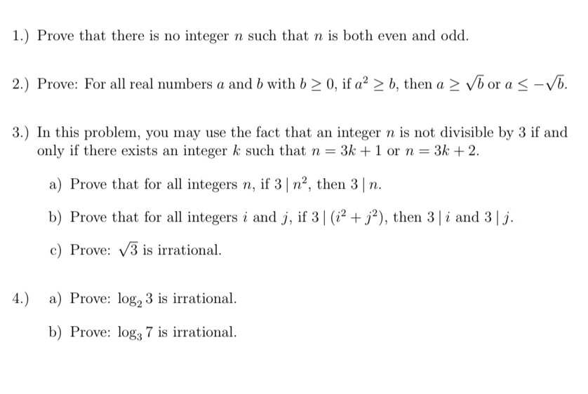 1.) ﻿Prove that there is no integer n ﻿such that n | Chegg.com