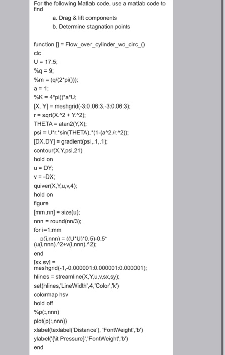 Solved For the following Matlab code, use a matlab code to | Chegg.com